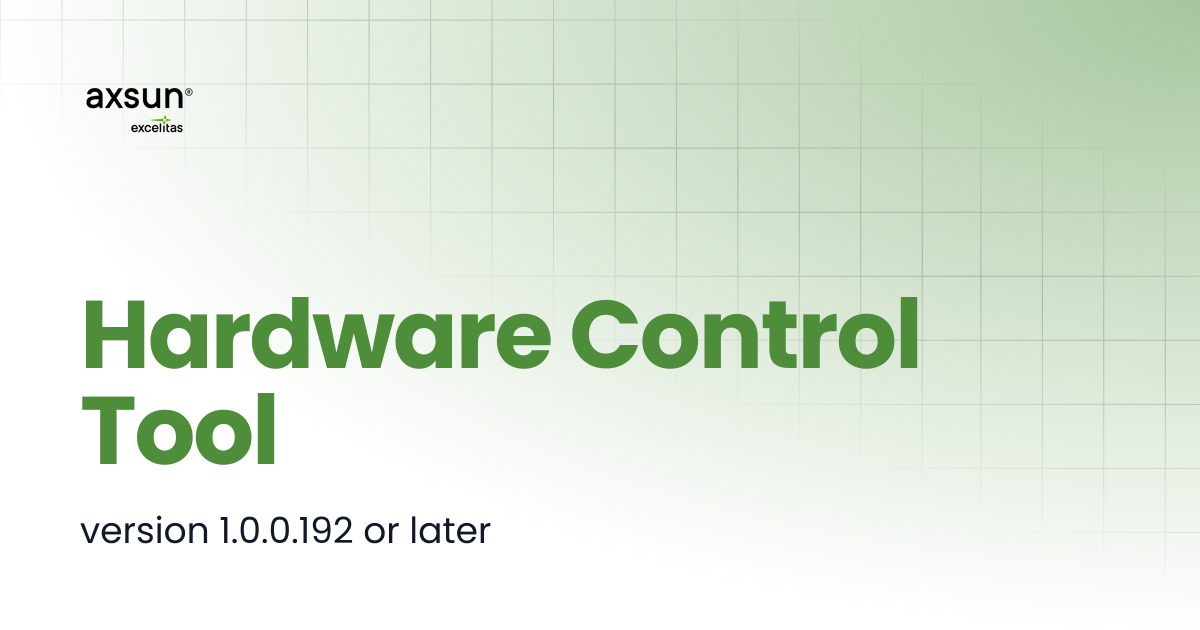 Hardware Control Tool | Axsun Knowledge Base